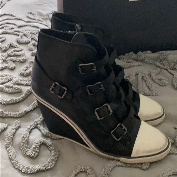 Ash | Shoes | Ash Black Platform Leather Sneakers | Poshmark